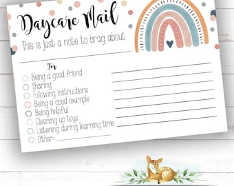 Daycare Mail Note From Daycare Teacher Homeschool Preschool Daycare ...