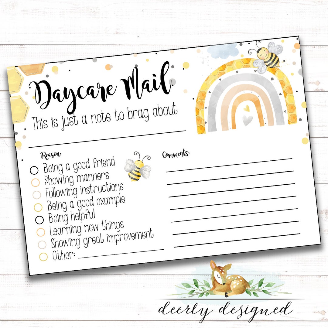 Bee Theme Daycare Mail - Daycare Decor - Daycare Printables - Daycare ...