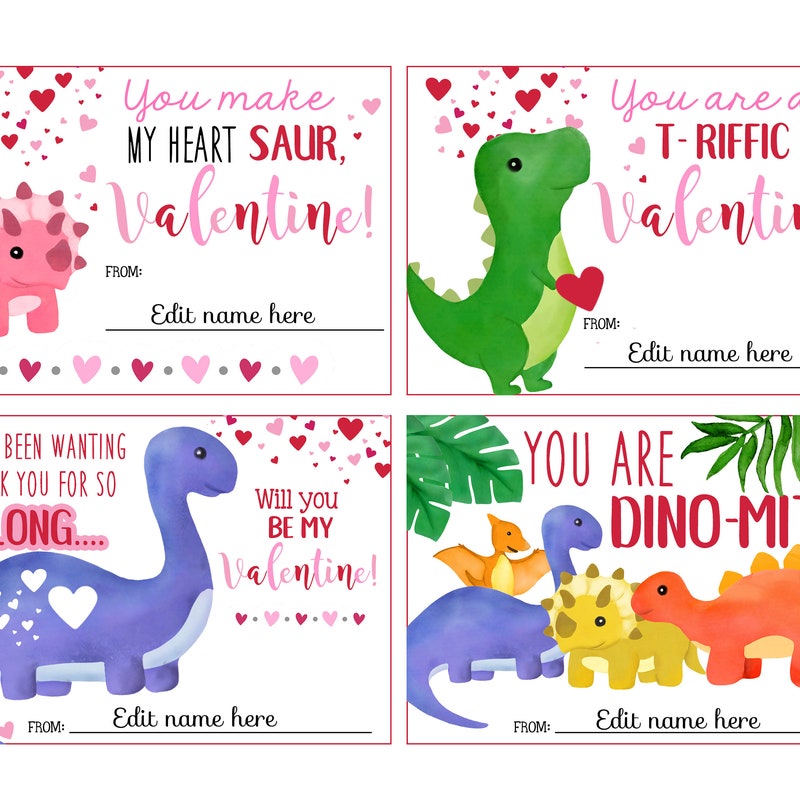 Dinosaur Valentine - Etsy