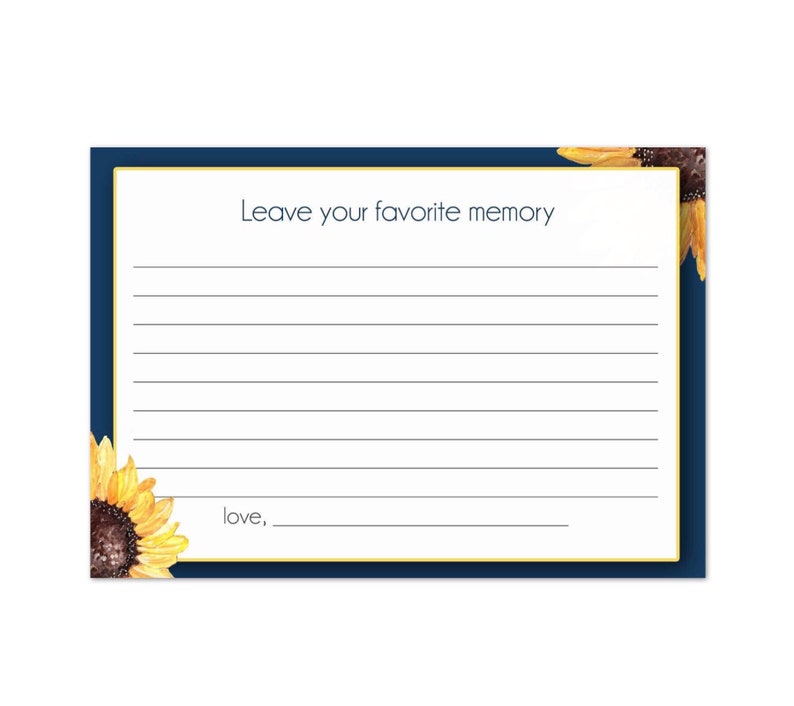 Leave A Memory Funeral memory card Instant Download | Etsy