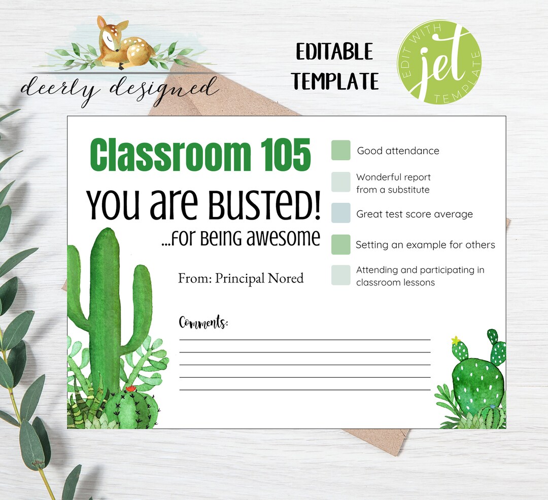 EDITABLE Feedback Card Template - for Teachers, Principals, Staff ...