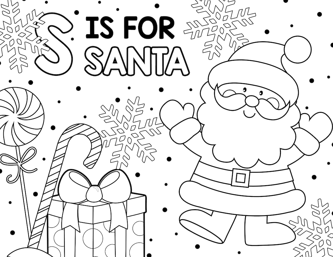 Santa Coloring Page Preschool Christmas Coloring Sheet Christmas ...