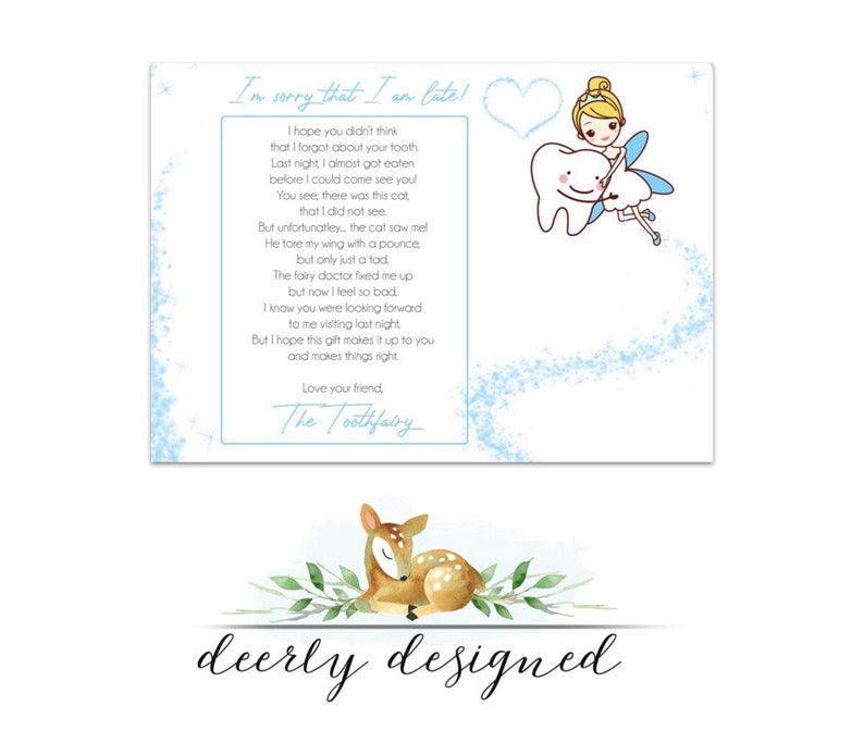 Note From the Tooth Fairy Late Toothfairy Note Letter From the Tooth ...