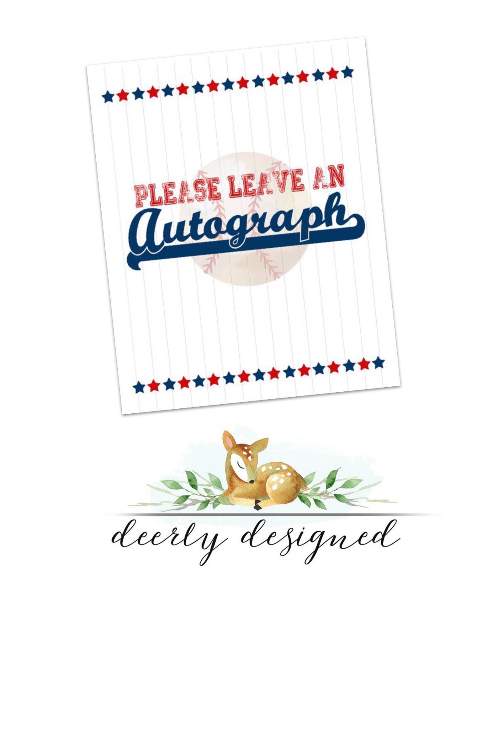 Baseball 8x10 Autograph Sign Printable Stadium Entrance Sign | Etsy