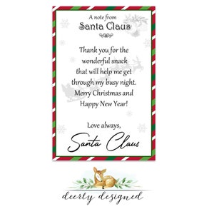 Note From Santa Letter From Santa Thank You From Santa Thank You Note ...
