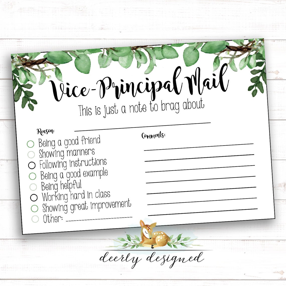 Vice Principal Positive Feedback Note - Mail From Vice-principal - Gift ...