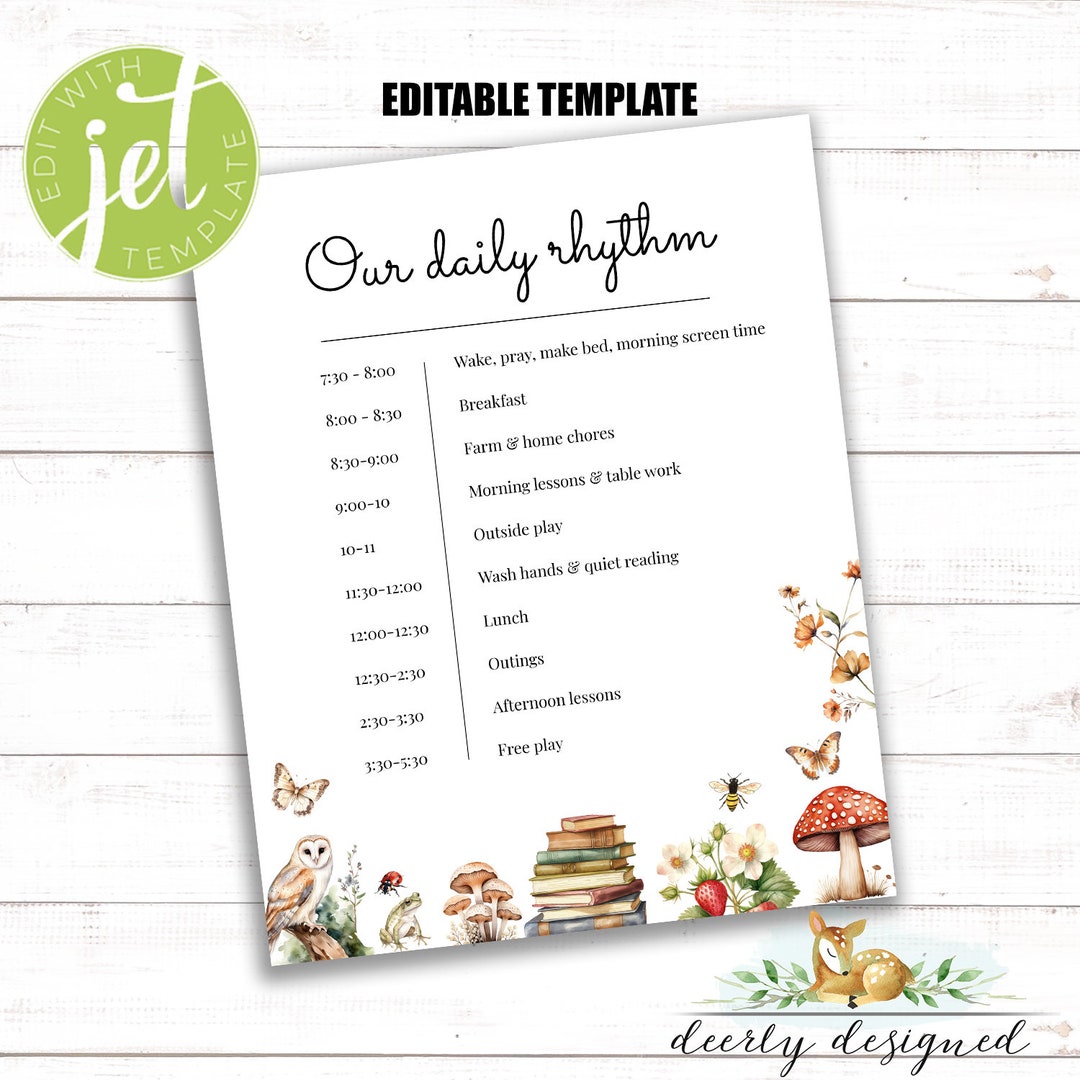 EDITABLE TEMPLATE Daily Planner- Monthly Planner - Nature School ...