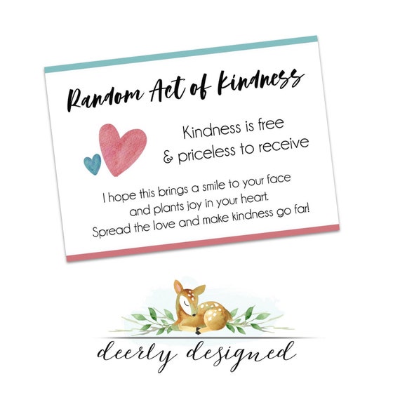 Random Act of Kindness Printable for Any Occasion Garbage - Etsy