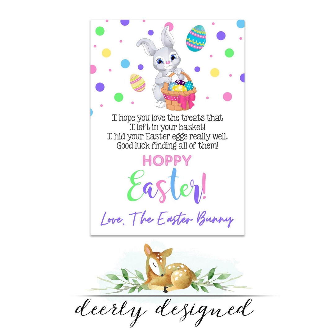 Note From Easter Bunny - Bunny Note - Easter Basket - Bunny Gift ...