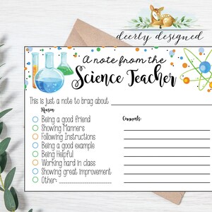 Science Teacher Mail Brag Card - From the Science Teacher- Science ...