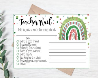 Fall Rainbow Teacher Mail - Note From the Teacher - Teacher Report ...