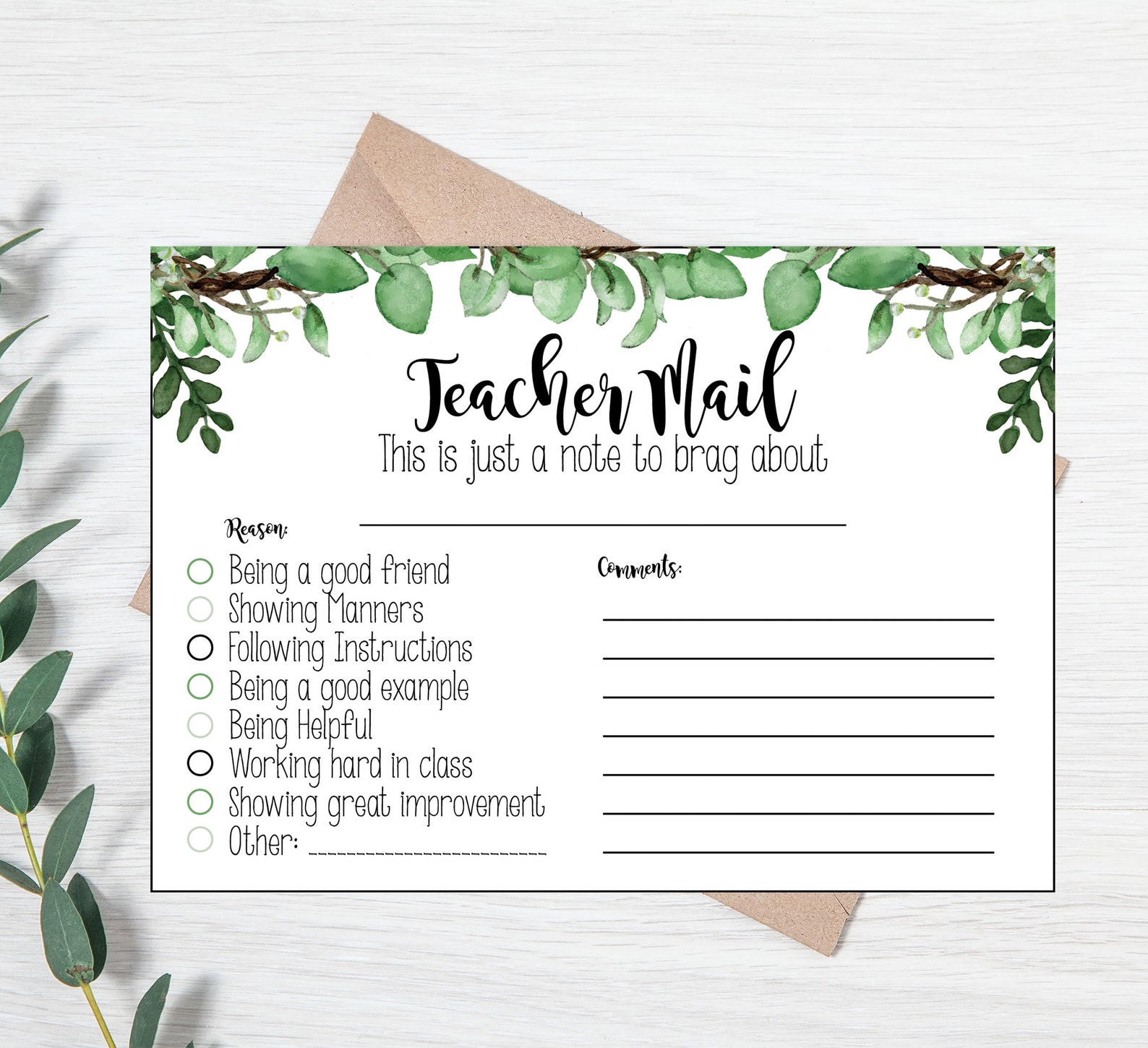 Farmhouse Boho Teacher Mail Note From the Teacher Teacher - Etsy