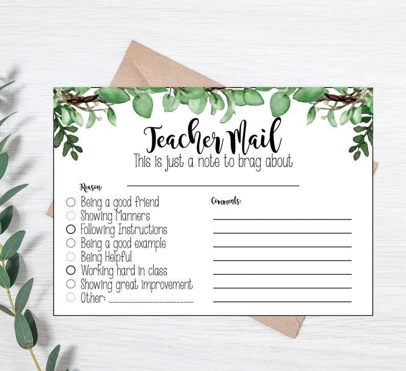 Farmhouse Boho Teacher Mail Note From the Teacher Teacher - Etsy