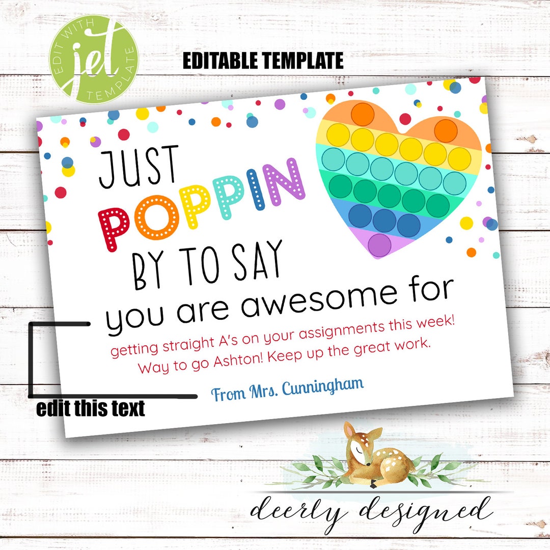 EDITABLE Note From Teacher - Teacher Mail - Brag Card - Student Reward ...