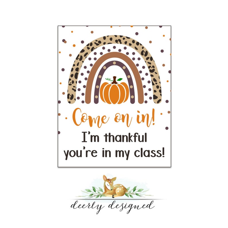 Fall November Classroom Door Sign Thankful Sign Thankful - Etsy