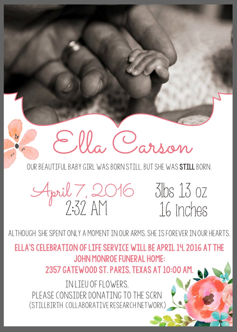 Baby Memorial Service; Remembering Child; Stillborn; Funeral ...