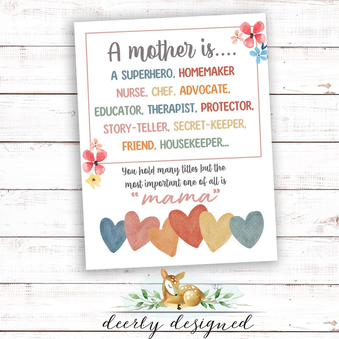 Boho Rainbow Mother's Day Decor - Table Sign -8x10 to Frame - Mother's ...