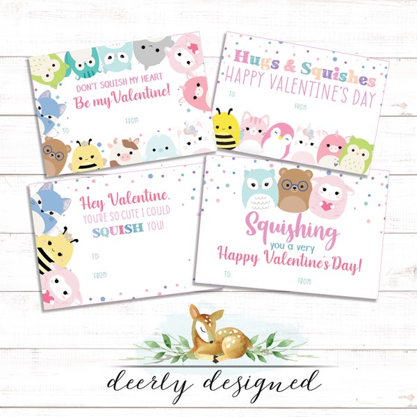Squishmallow Valentine Cards - Etsy