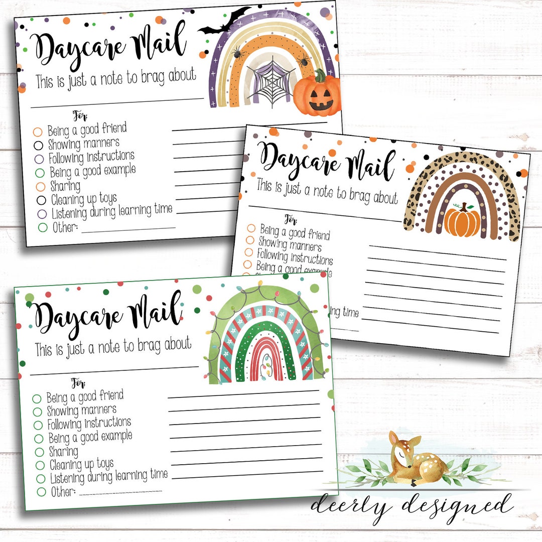 Daycare Mail Holiday Bundle BUNDLE - Halloween Thanksgiving Christmas ...