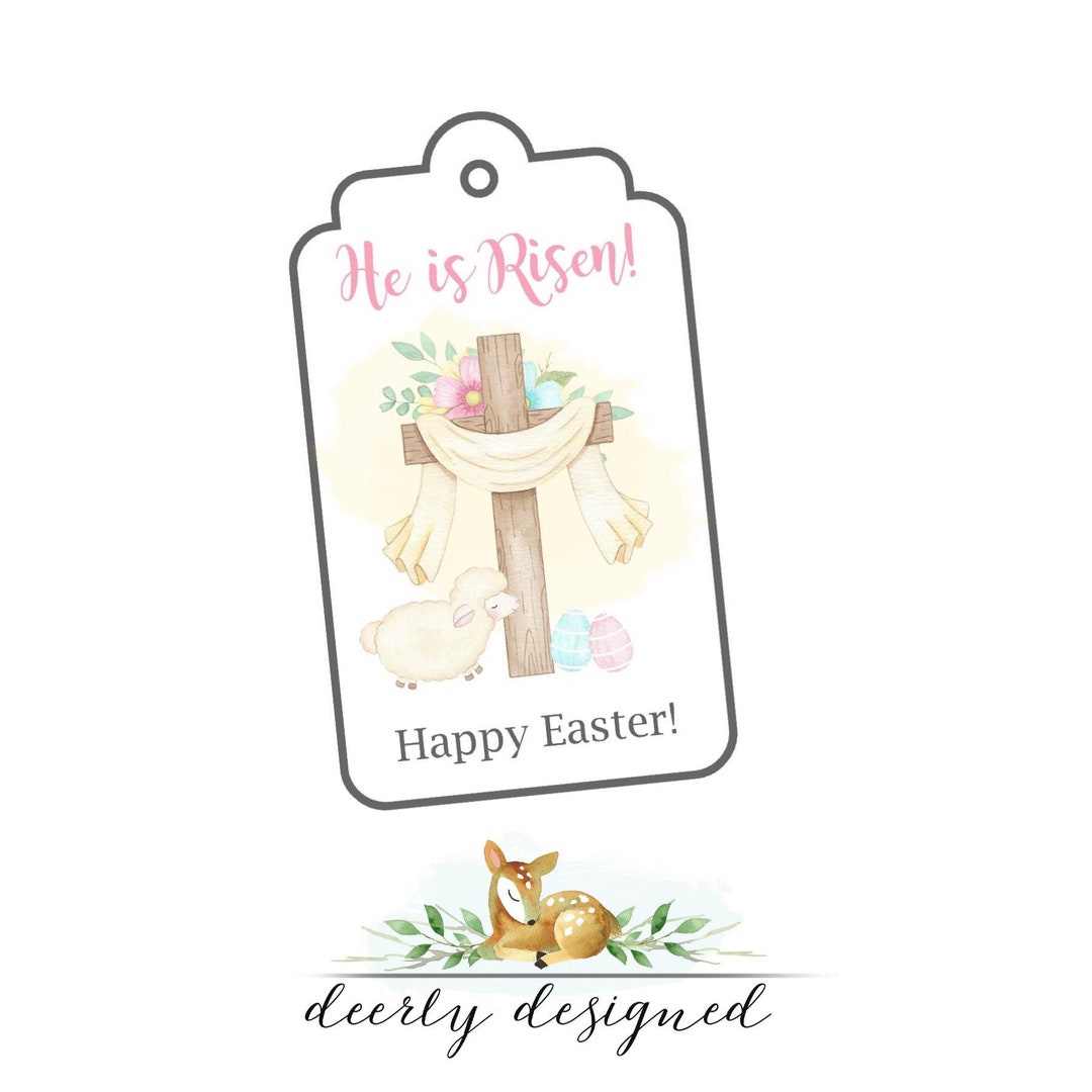He is Risen Easter Gift Tag - Easter Gift Tag - Christian Easter Tag ...