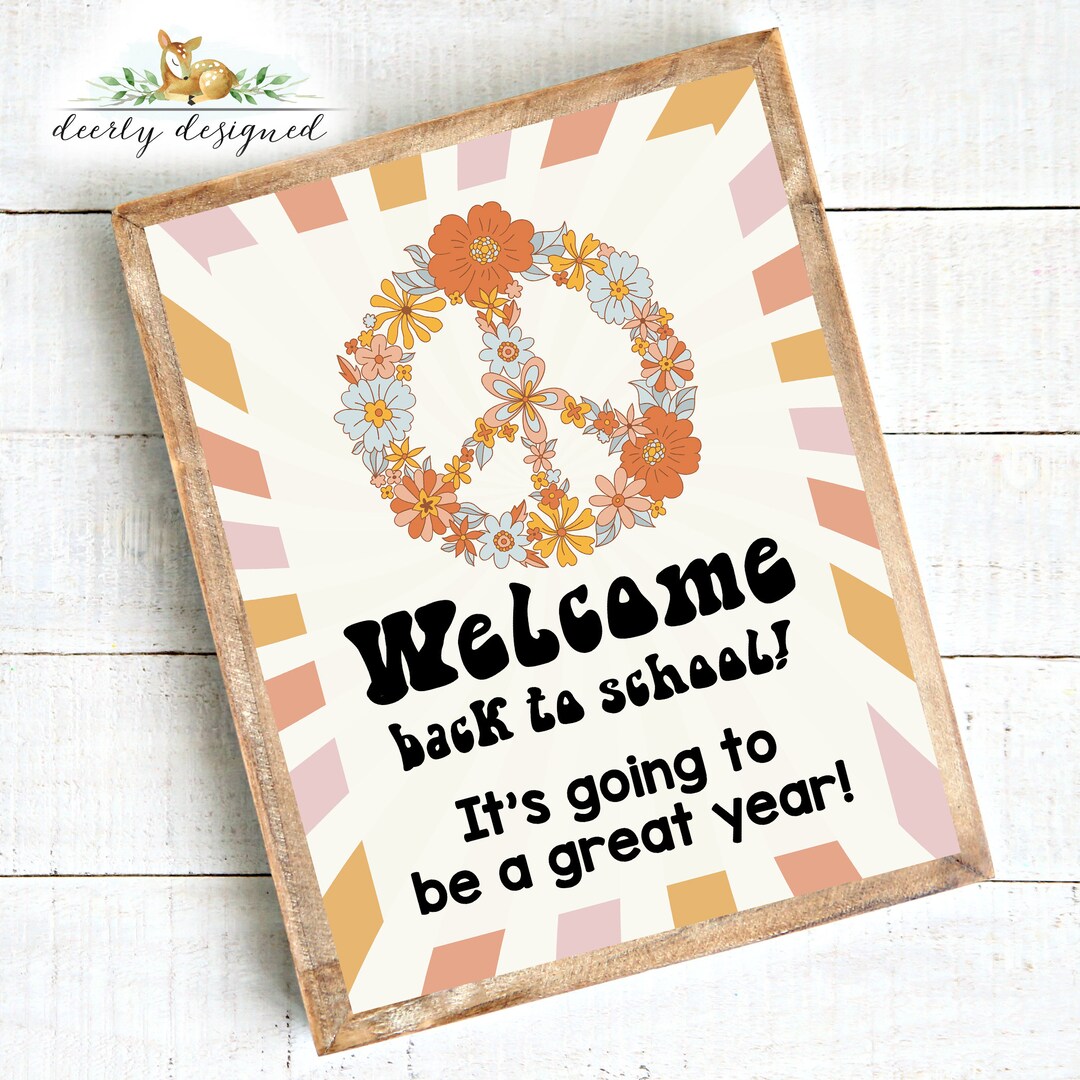 Retro Hippie 70s Classroom Sign Decor - Retro Classroom - Back to ...