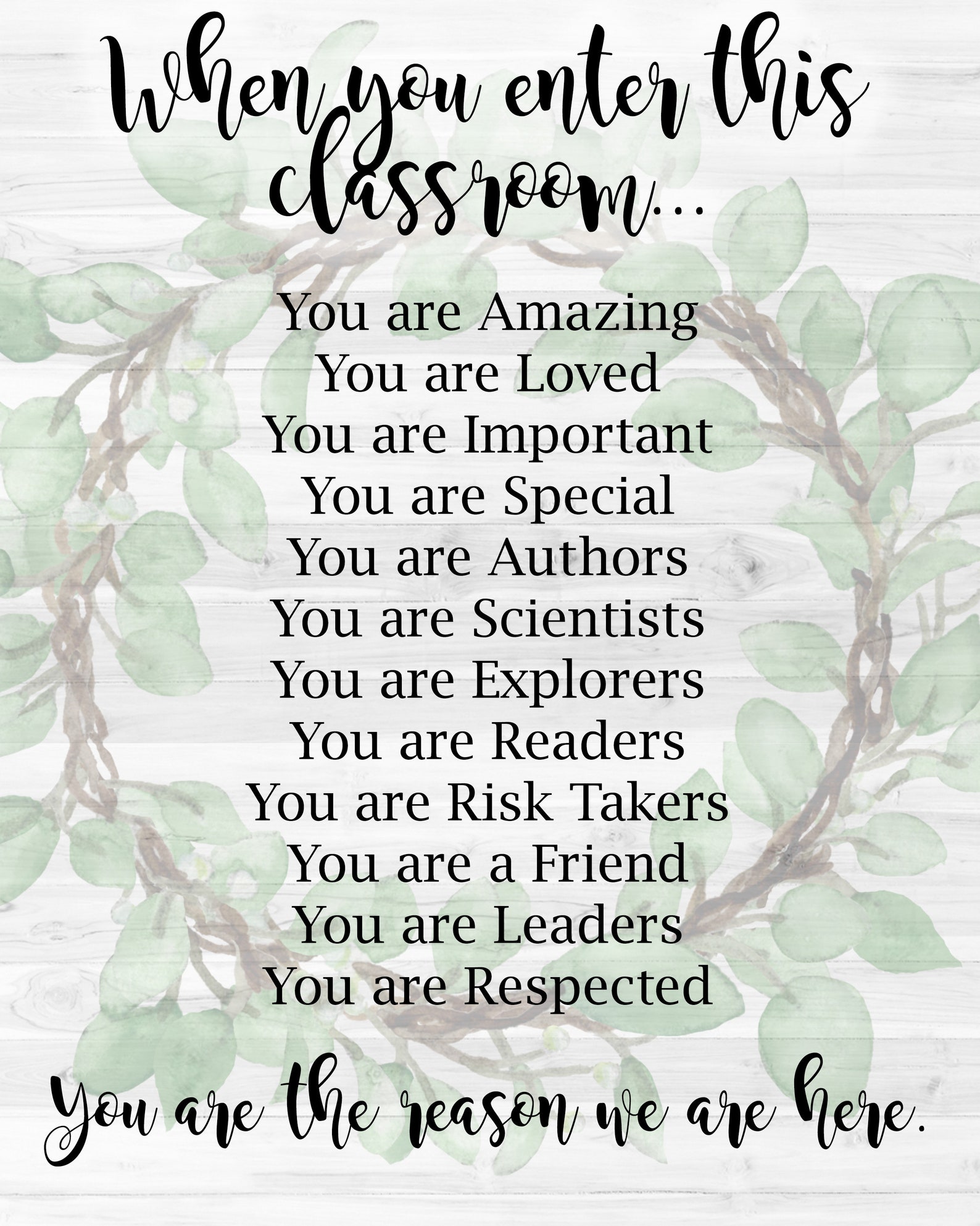 Farmhouse Rustic Classroom Motivational Quote for Teachers or - Etsy