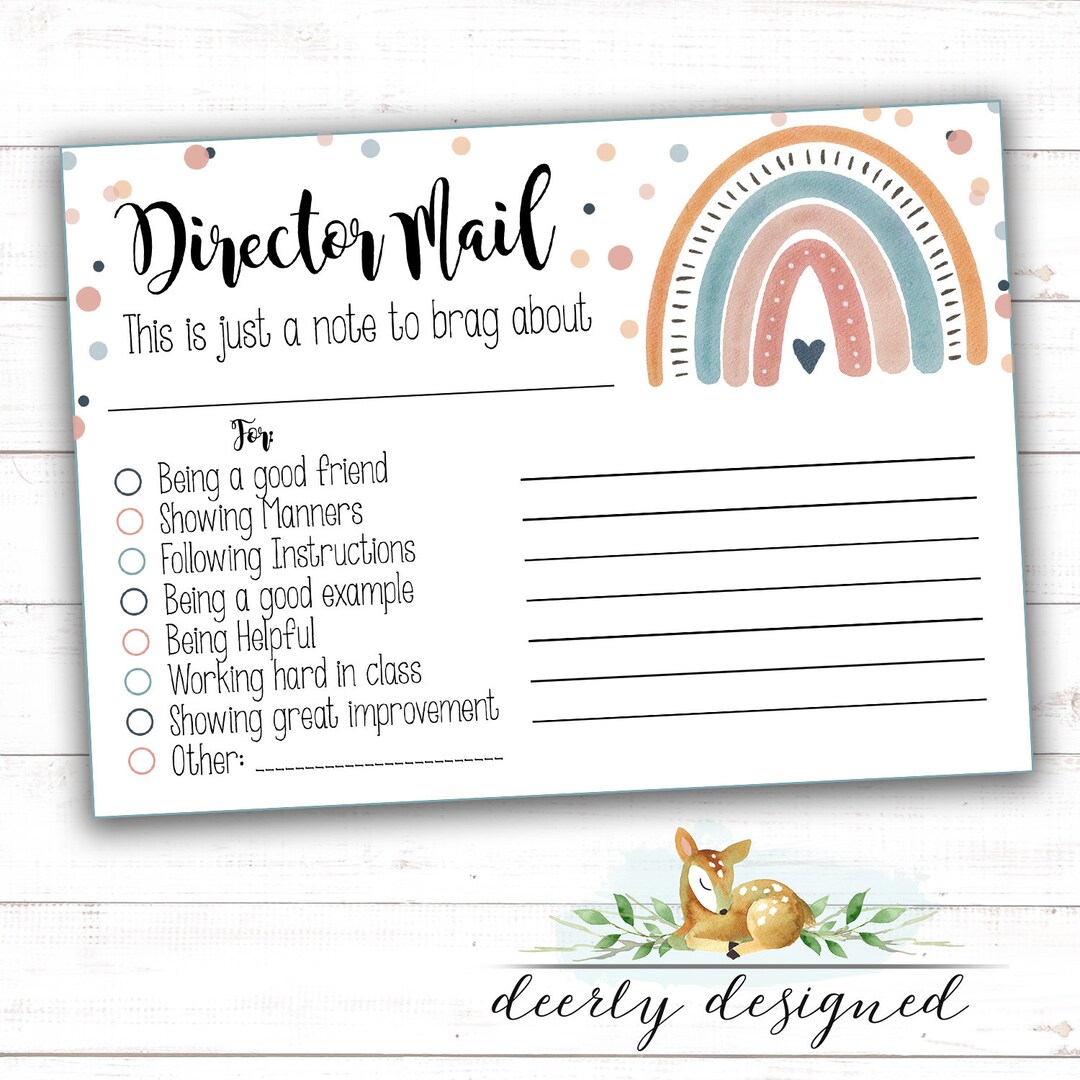 Director Mail Boho Rainbow - Note From Preschool Director - Preschool ...