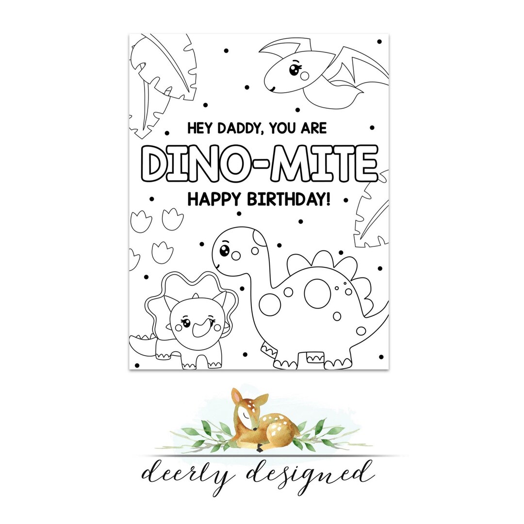 Birthday Gift for Dad From Kids - Birthday Coloring Page - Birthday ...
