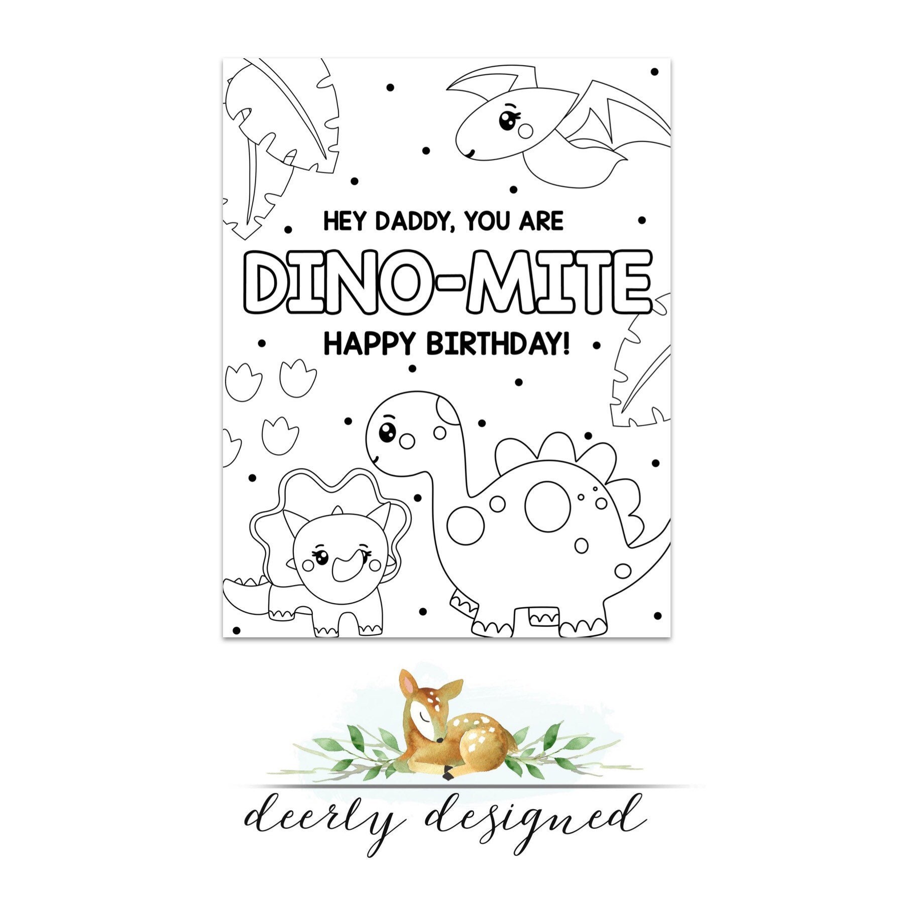 Birthday Gift for Dad From Kids Birthday Coloring Page Birthday Card ...