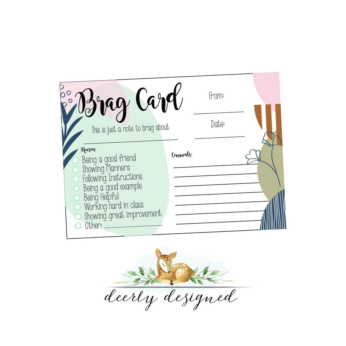 Boho Brag Card Teacher Mail School Counselor Principal Note - Etsy