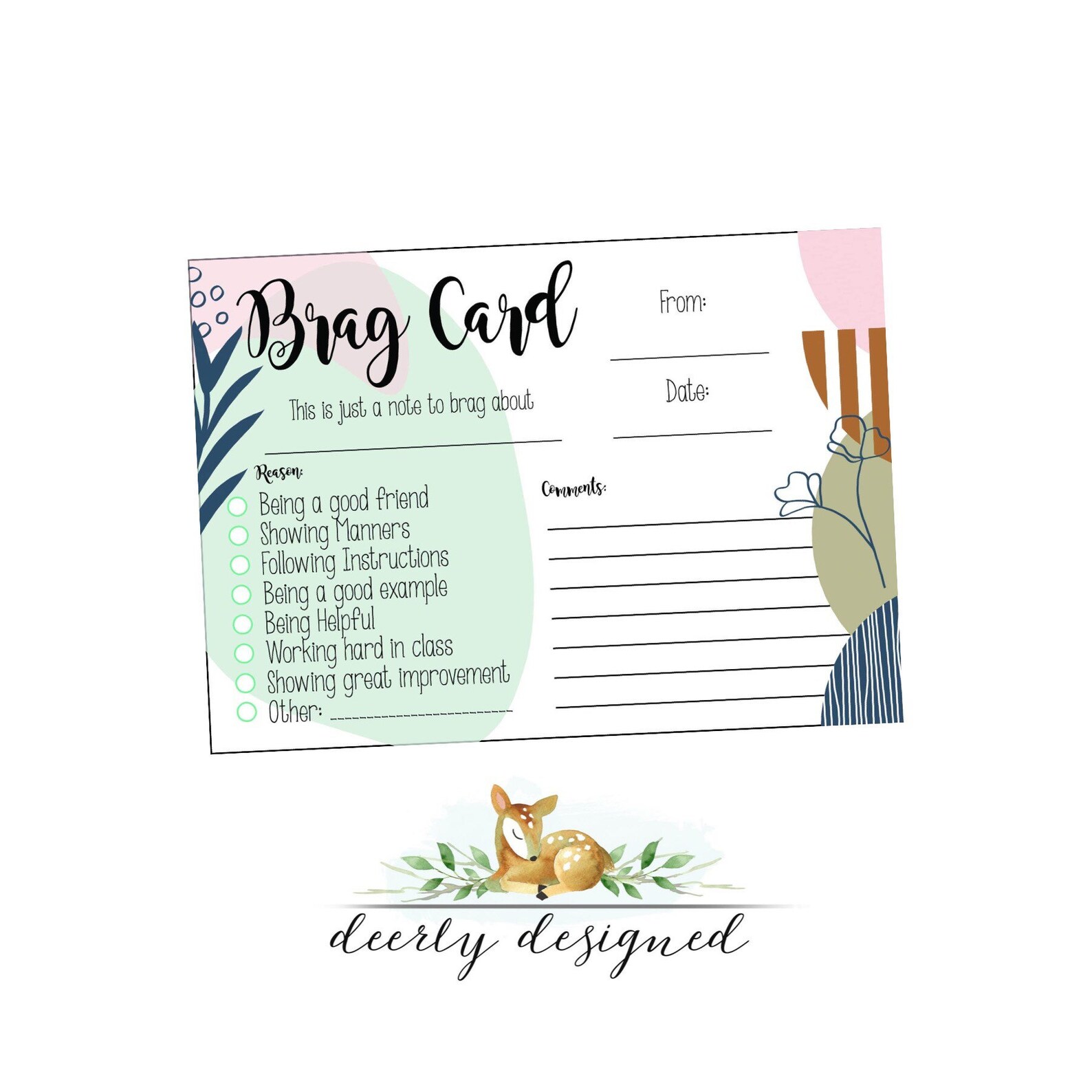 Boho Brag Card Teacher Mail School Counselor Principal Note - Etsy