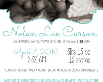 Baby Memorial Service Invitation Clouds Heaven Remembering | Etsy