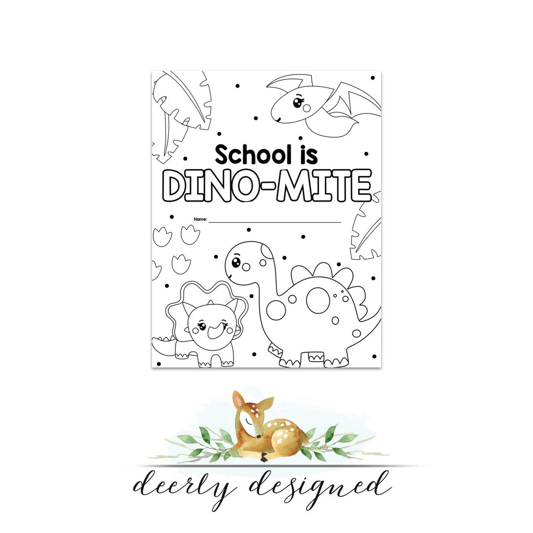 School Dinosaur Coloring Page - Morning Activity - Preschool Art ...