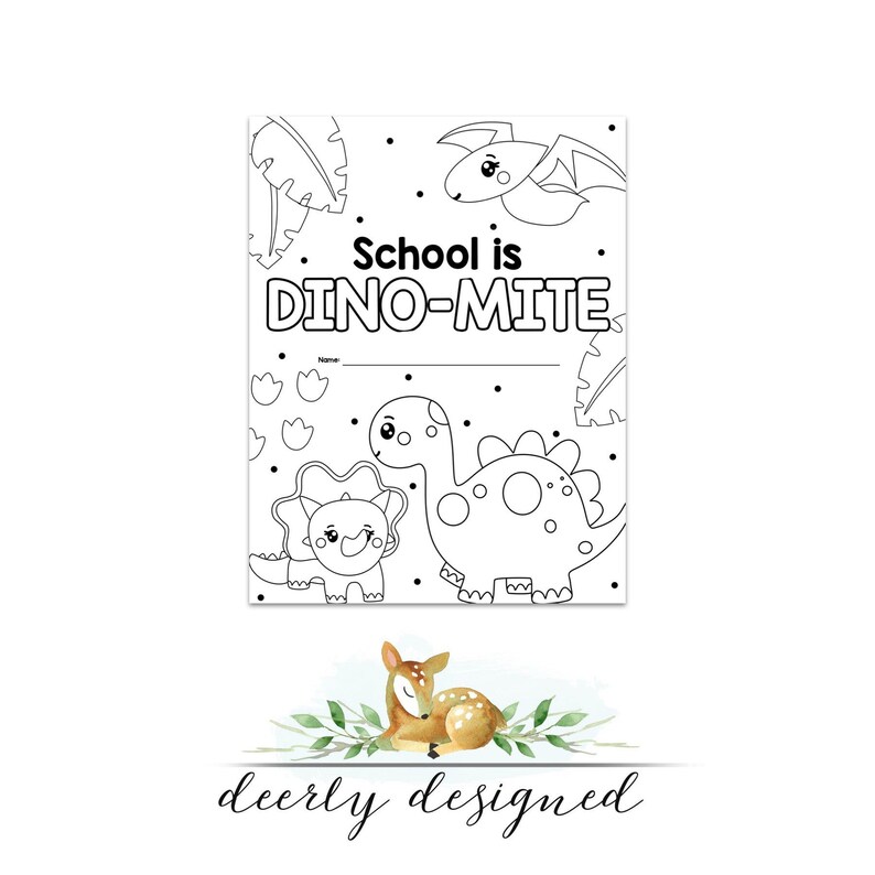 School Dinosaur Coloring Page Morning Activity Preschool - Etsy