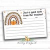 Fall Rainbow Teacher Mail Note From the Teacher Teacher Report Good ...