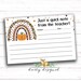 Fall Rainbow Teacher Mail Note From the Teacher Teacher Report Good ...