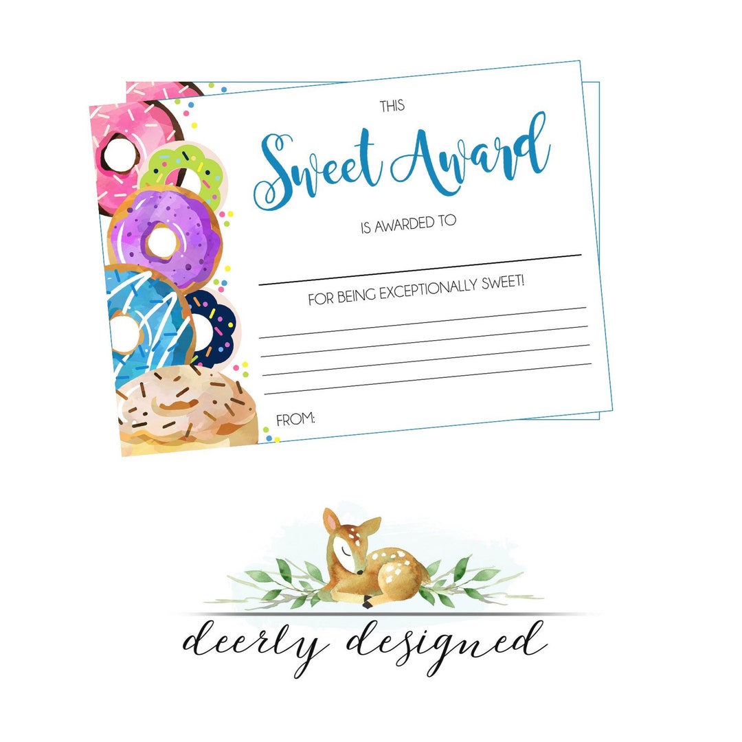Sweet Award - Student Award - Kid Award - Award Printable - Teacher ...