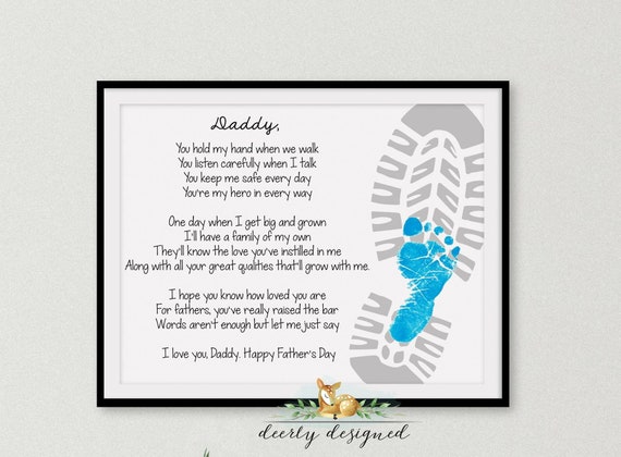 Father's Day Footprint Poem Craft Father's Day Craft - Etsy