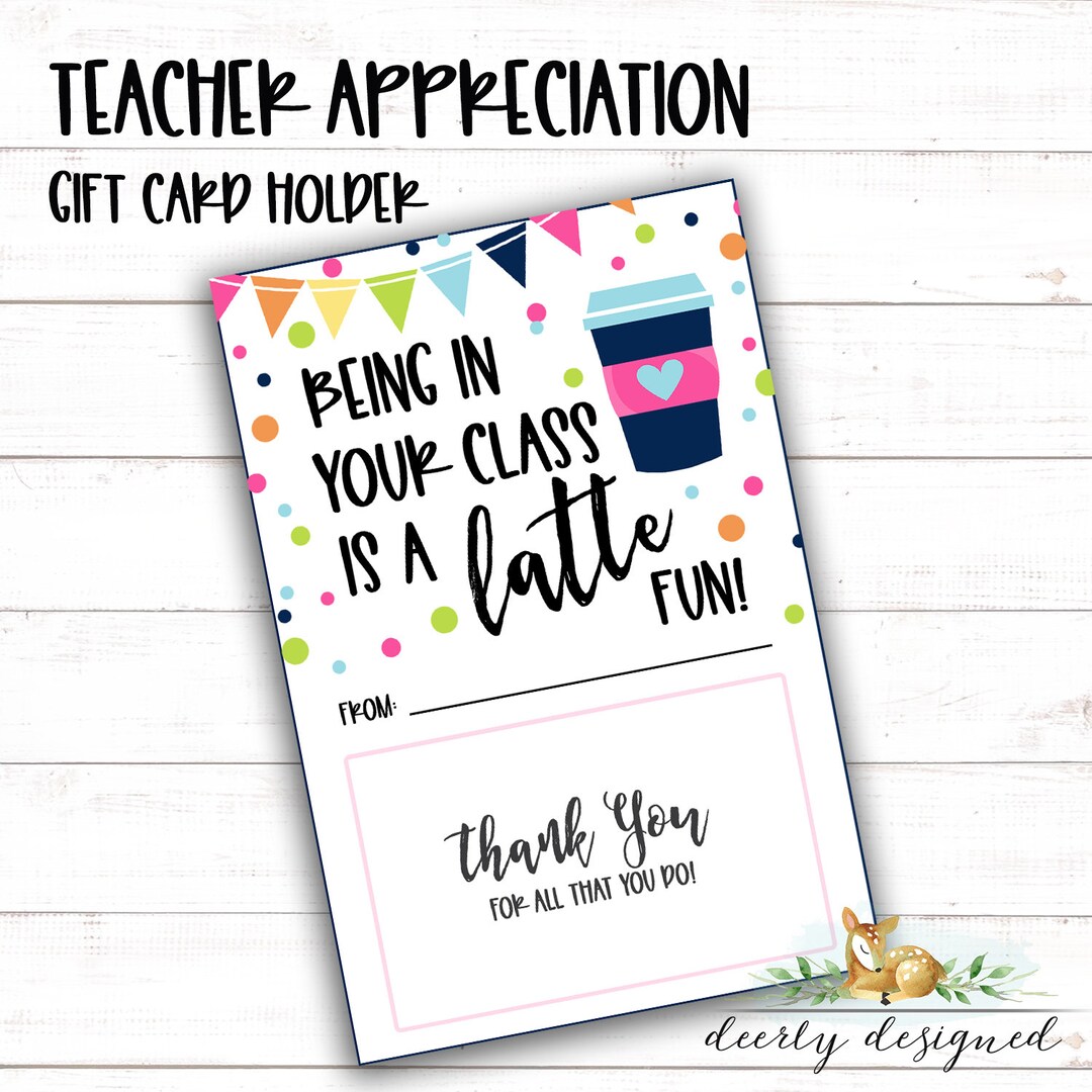 Teacher Appreciation Coffee Gift Card Holder - Starbucks Gift Card ...