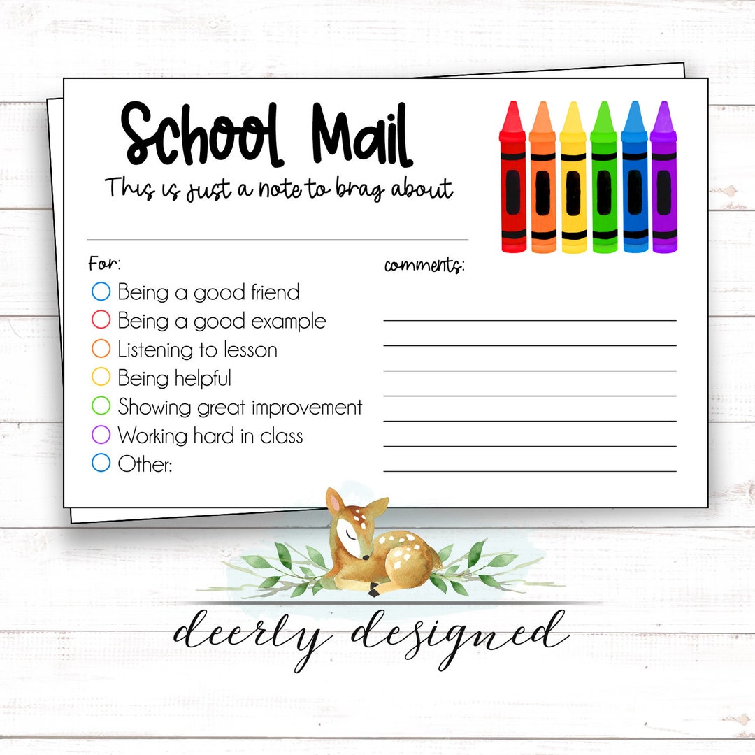 School Mail - Note From Daycare Teacher - Teacher - Preschool - Daycare ...