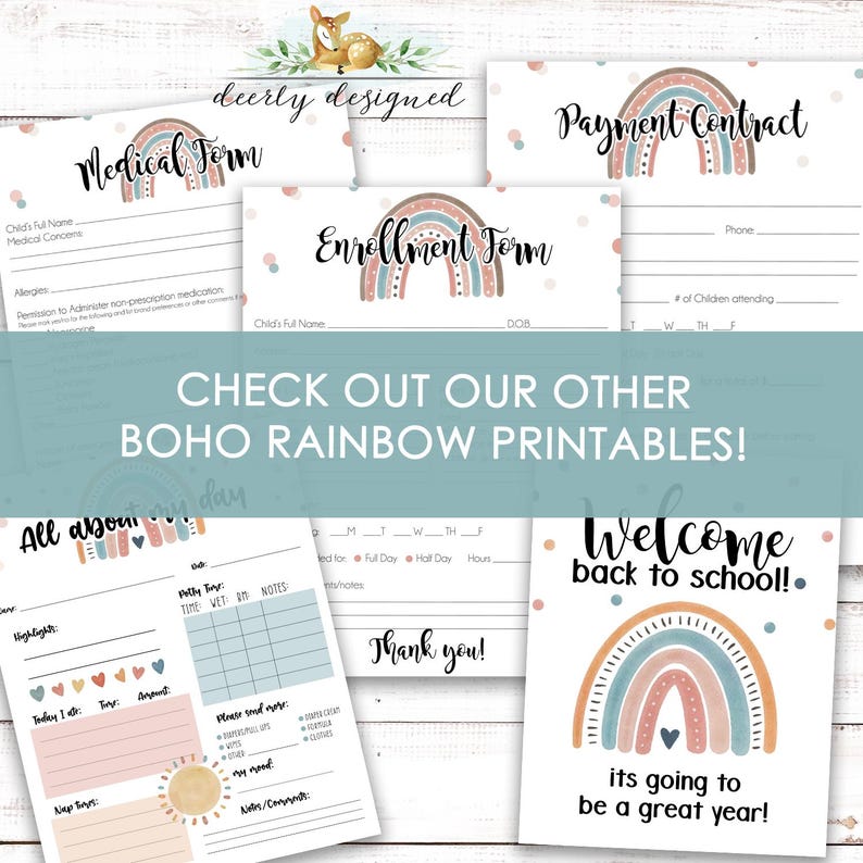 Boho Rainbow Teacher Mail - Note From the Teacher - Teacher Report ...