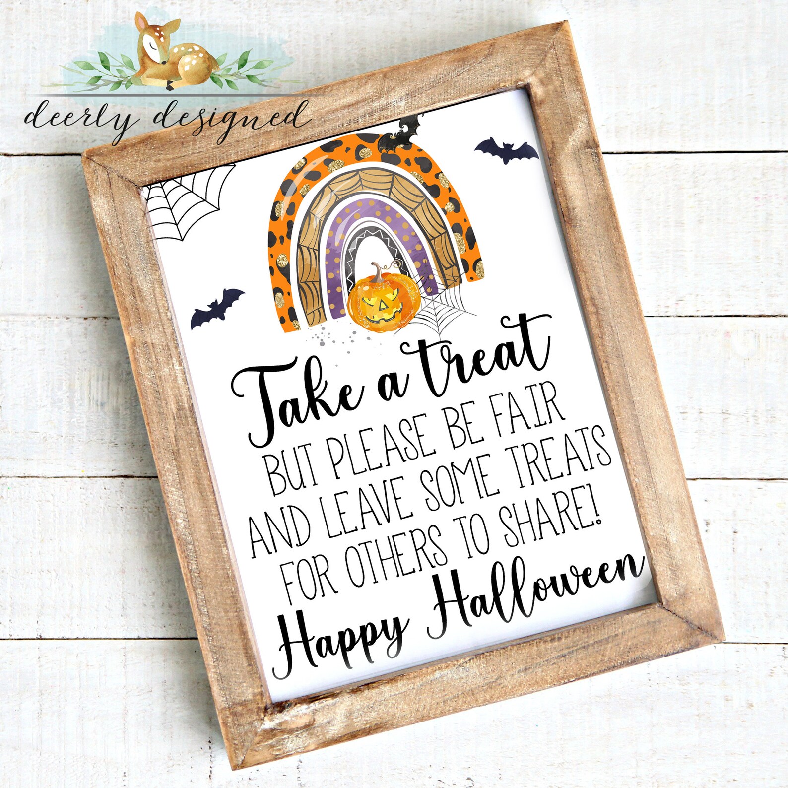 Cute Halloween Candy Bowl Trick or Treat Sign Take a Treat - Etsy