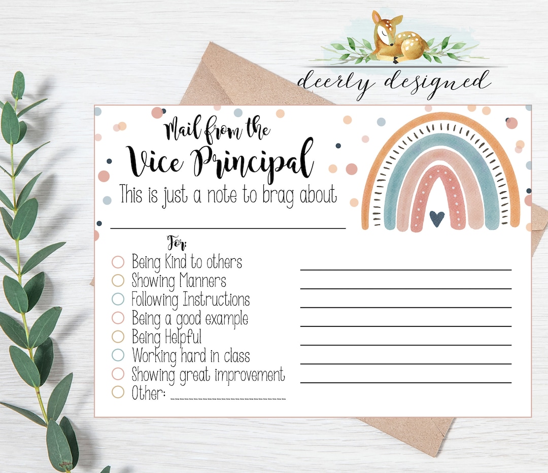 Vice Principal Note Card: Printable Teacher Appreciation (PDF) - Etsy