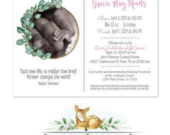 Baby Memorial Service Remembering Child Stillborn Funeral Announcement ...