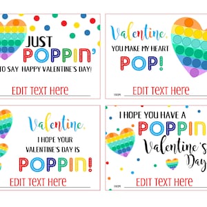 EDITABLE Pop It Valentine Card TEMPLATE - Pop It Valentine Printables ...