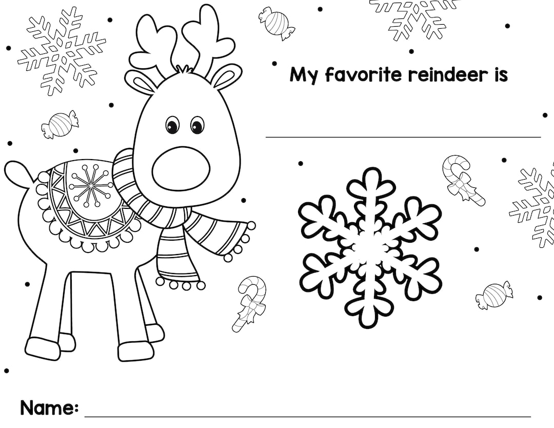 Reindeer Coloring Page Preschool Christmas Coloring Sheet Christmas ...