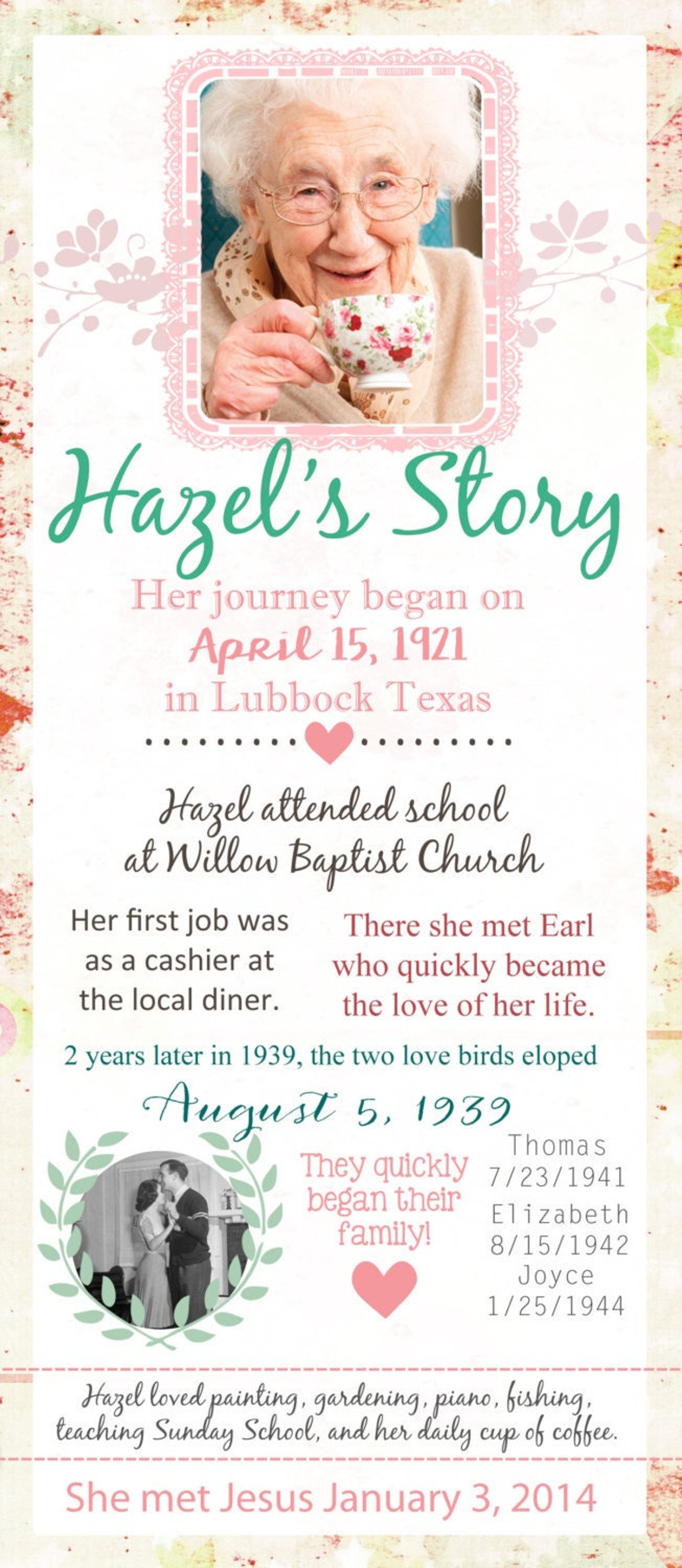 The Story: in Memory Of, Funeral Program, Celebrating Life Memorial ...