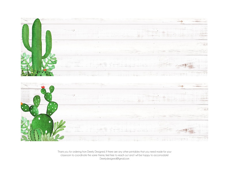 Cactus Farmhouse Shiplap Name Strip - Desk Name Tag Strip - Farmhouse ...