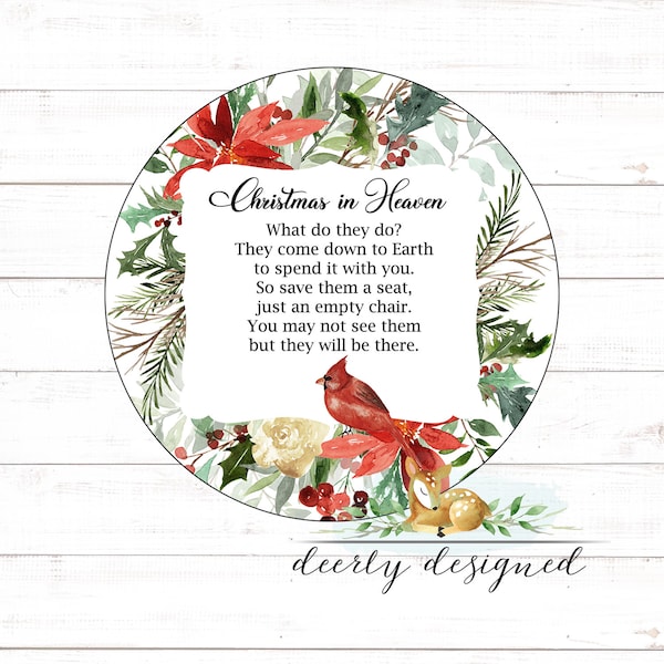 Christmas in Heaven Poem Printable - Etsy