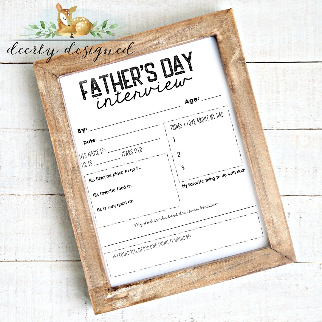 Father's Day Interview - Black and White - Father's Day Gift - Gift ...